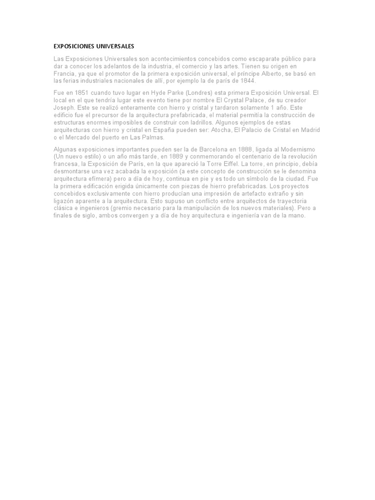 Exposiciones Universales | PDF