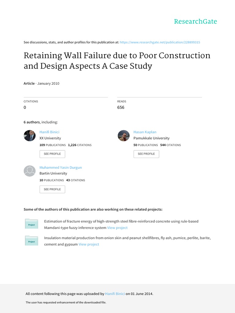Retaining Wall Failure Case Study | PDF | Concrete | Geotechnical ...