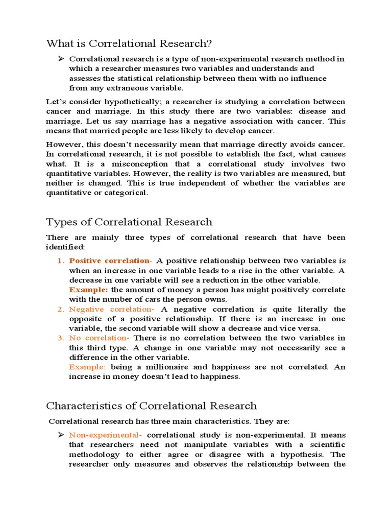 Correlational Research | PDF | Data | Observation
