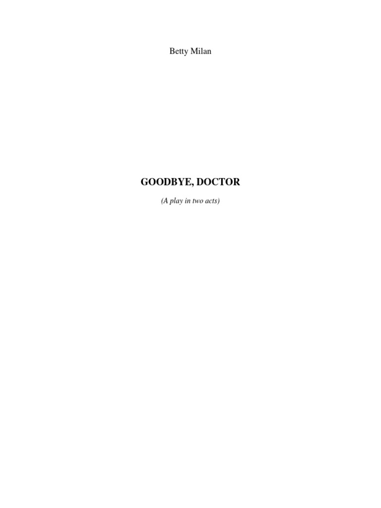 Goodbye, Doctor (A Play in Two Acts) | PDF | Amulet | The Doctor ...