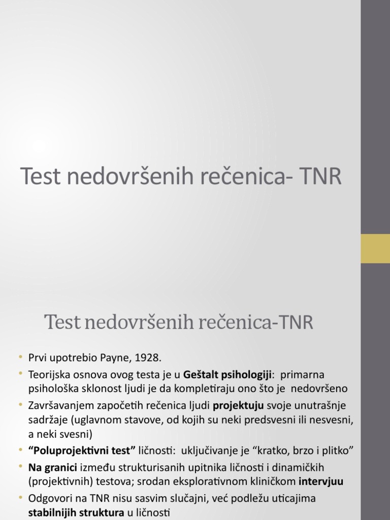 TNR Integralno | PDF