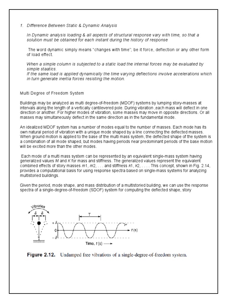 01 Static & Dynamic Analysis | PDF | Damping | Oscillation 01 Static & Dynamic Analysis | PDF | Damping | Oscillation