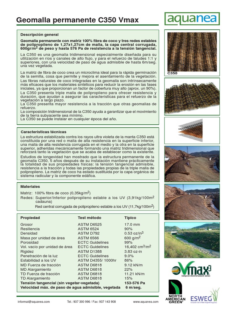 Geomalla C350: Eficiencia y Resistencia | PDF | Ciencias de la Tierra