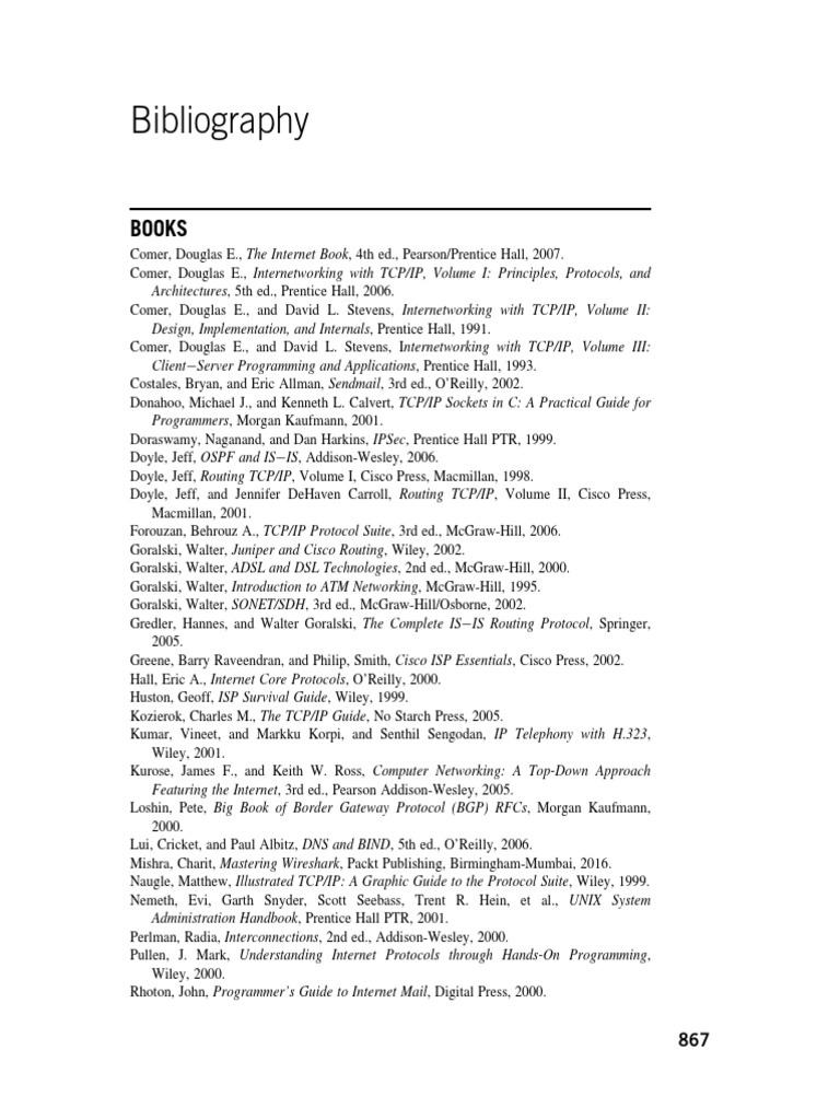 A Comprehensive Bibliography of Networking and Internetworking Reference Materials | PDF ...