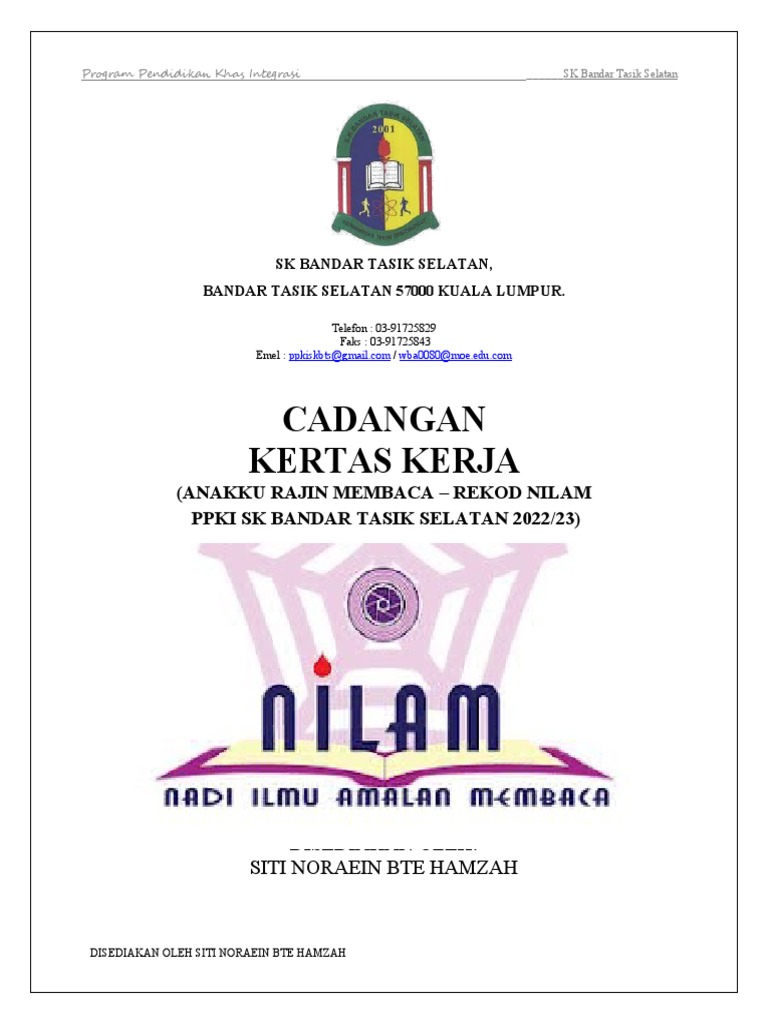 Kertas Kerja Anakku Rajin Membaca (Rekod Nilam) Ppki 2022 | PDF