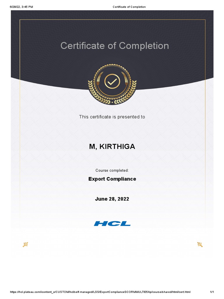 Certificate of Completion 2 | PDF