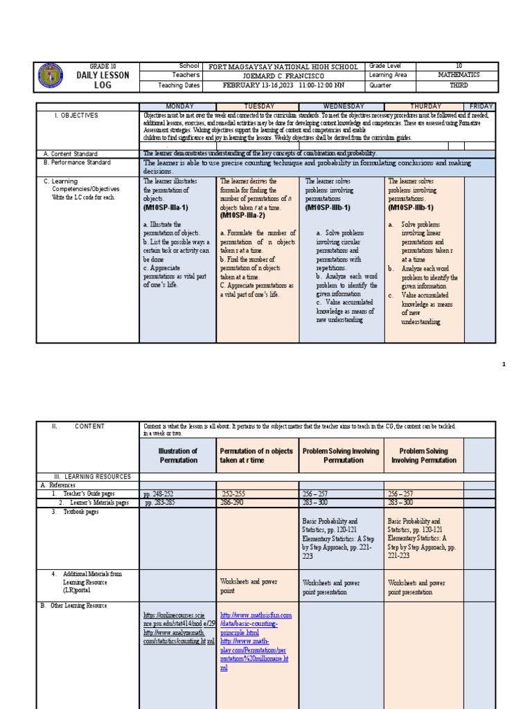 DLL - Wek1 - LC33-35 | PDF | Permutation | Learning