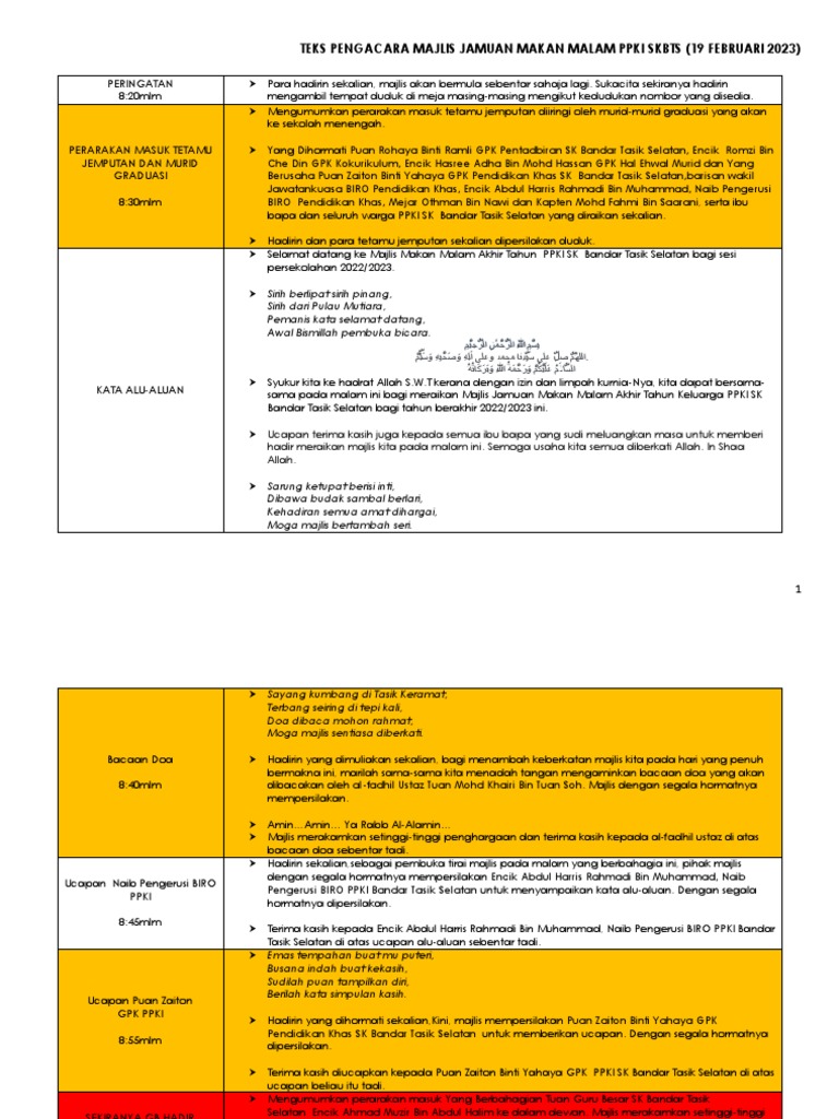 teks emcee annual dinner #ppkiskbts | PDF