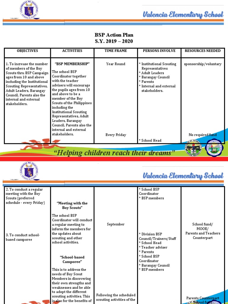 BSP Action Plan for Increasing Membership and Participation in Scouting ...