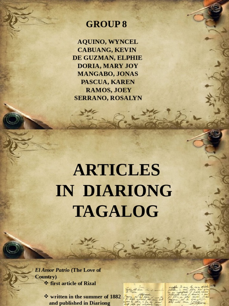 Group 8 Articles | PDF | Tagalog Language | Philippines