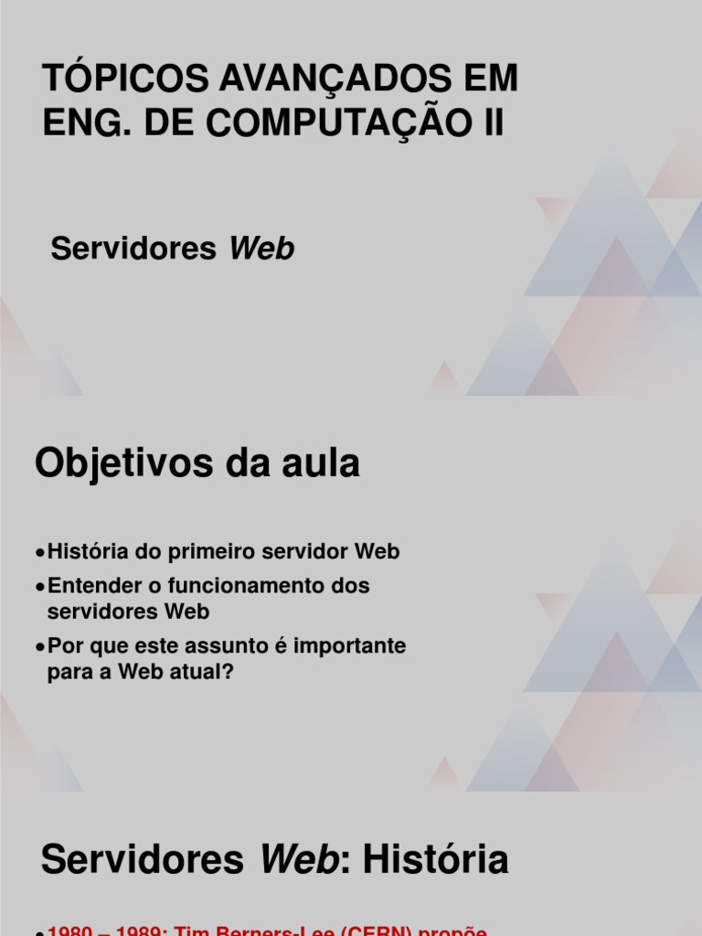Web servers: history and operationDOCUMENTO | PDF | Redes | Internet e Web