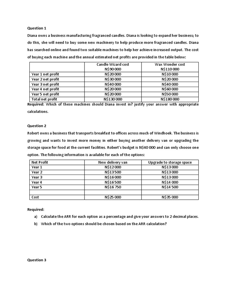 ARR Tutorial Questions | PDF | Economies