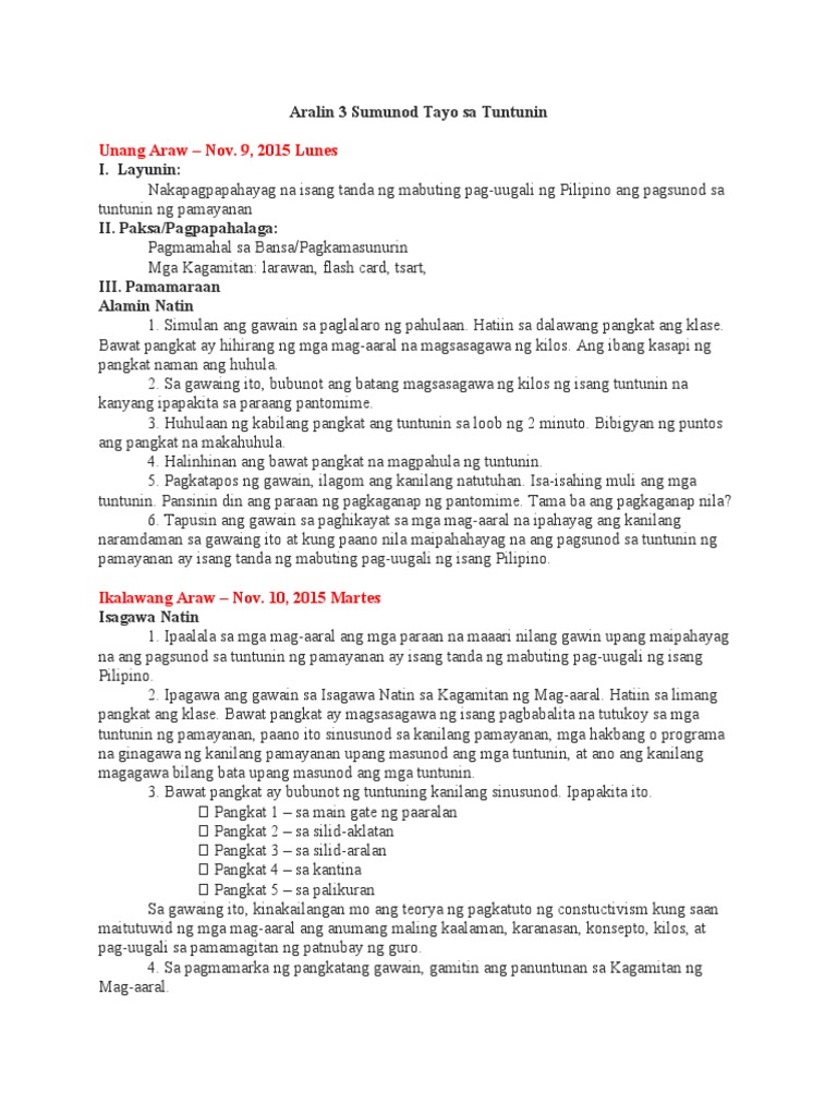 ESP Q3 Aralin 3 TG Nov. 9-13 | PDF