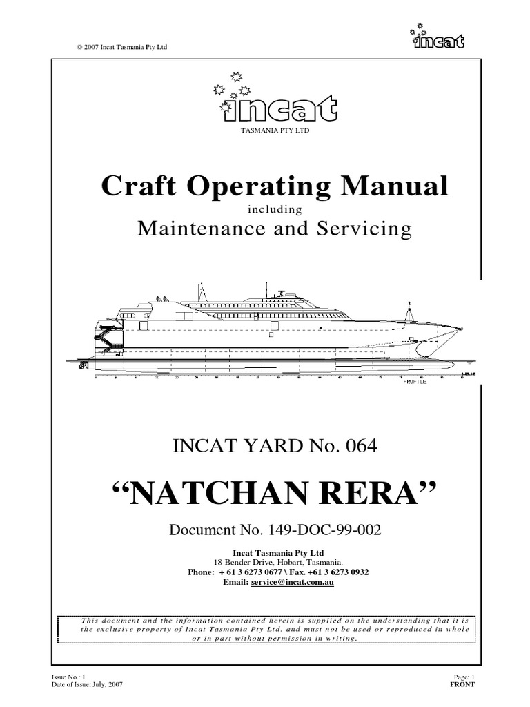 149DOC99002 Craft Operating Manual | PDF | Marine Propulsion | Hull ...