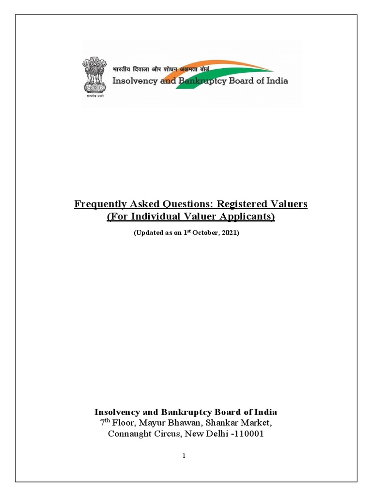 Valuer Registration Guide | PDF | Finance & Money Management