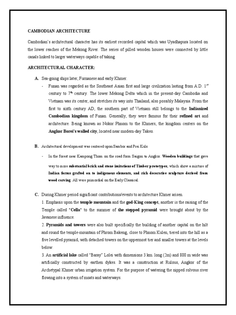 Cambodian and Thailand Architecture Study | PDF | Cambodia | Angkor