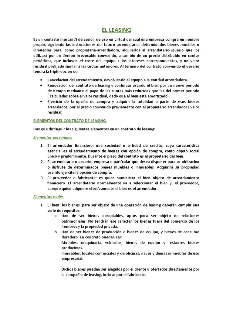 Guía Completa sobre el Leasing | PDF | Economias | Business