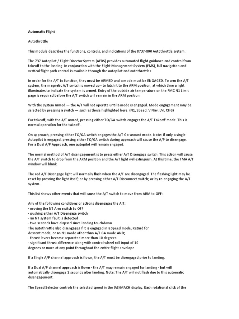 Automatic Flight | PDF | Aviation | Aircraft