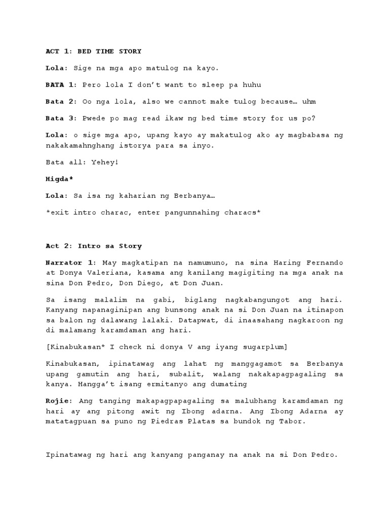 Ibong Adarna (Script) | PDF