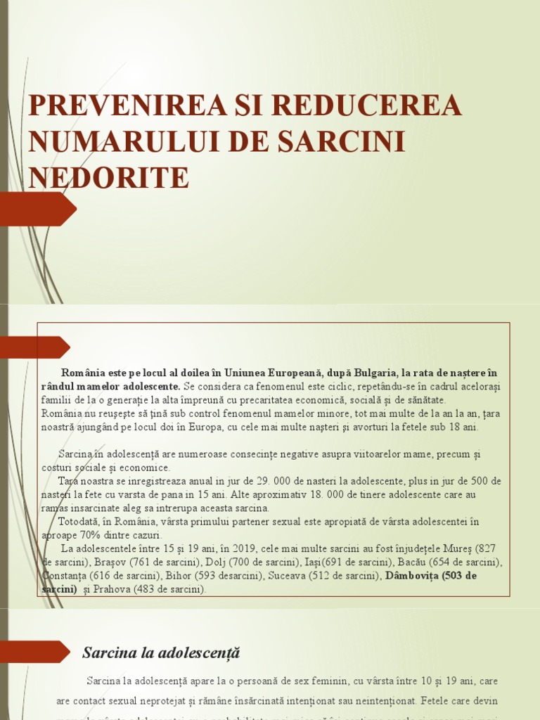 Prevenire Sarcini Nedorite Power Point | PDF