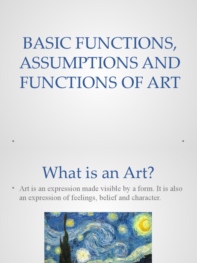 Basic Functions Assumptions and Functions of Art | PDF | Feeling ...