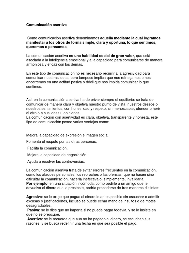 Comunicación Asertiva 3guia4 PDF | PDF | Empatía | Comunicación