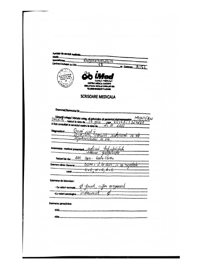 Scrisoare Medicala | PDF