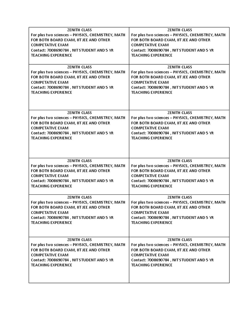 Zenith Class Pdf Education Policy Standardized Tests