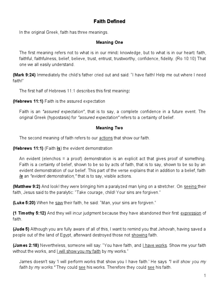Faith Defined | PDF | Faith | Jesus