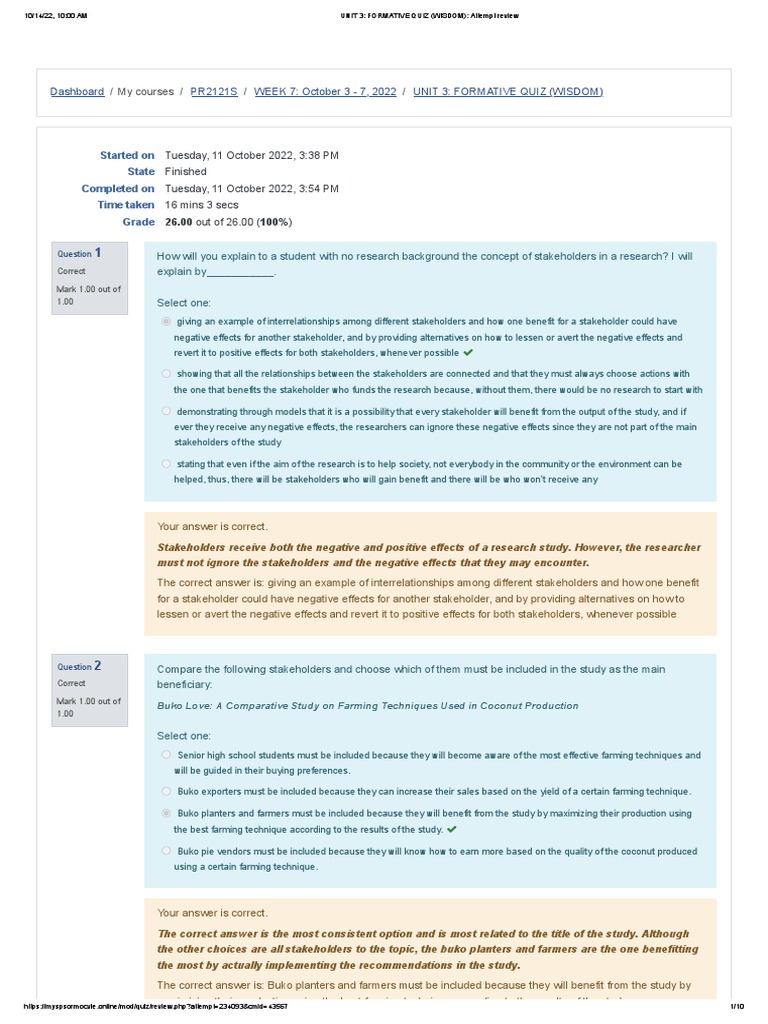 CHAPTER 1 Formative Quiz | PDF | Hypothesis | Type I And Type Ii Errors