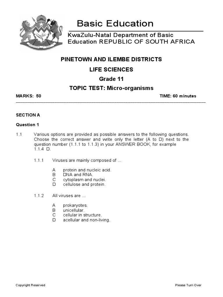 Grade 11 Topic Tests | PDF | Malaria | Ddt