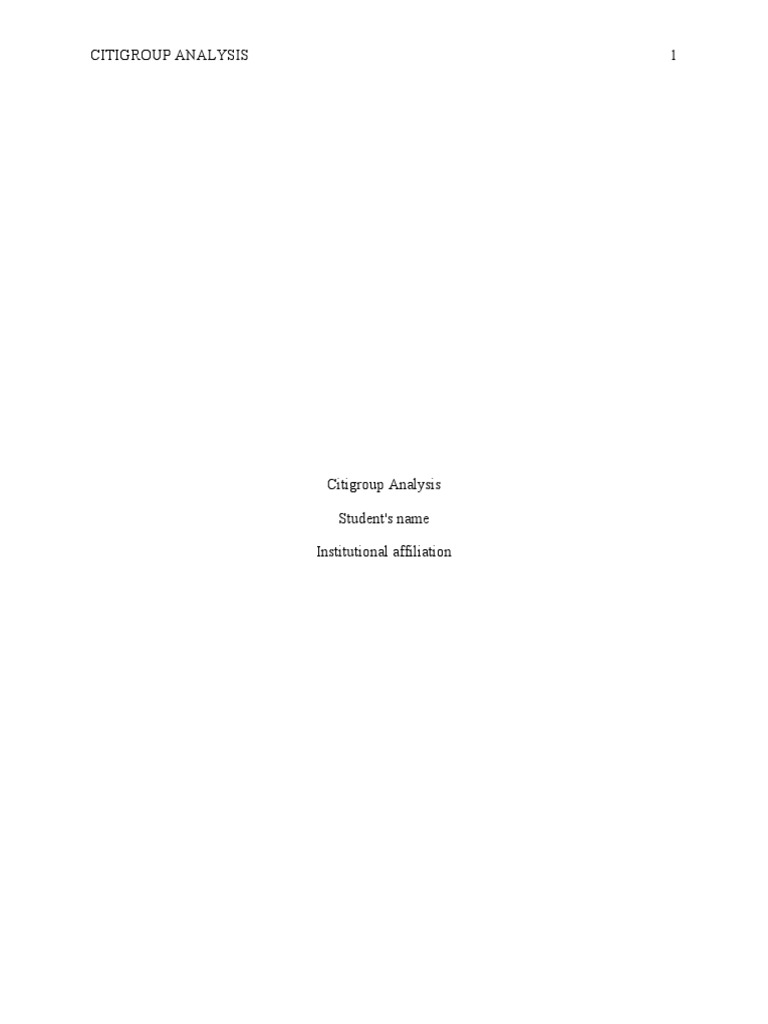Citigroup SWOT and Competitor Analysis | PDF | Business