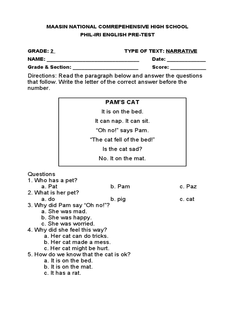 Remedial Reading-Rpe-Test | PDF