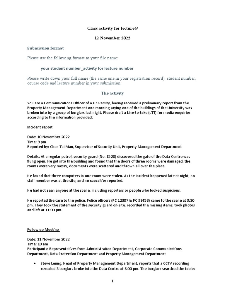 Lecture 9 Class Activity - 121122 Criss PR Preparation | PDF | Security ... Lecture 9 Class Activity - 121122 Criss PR Preparation | PDF | Security ...