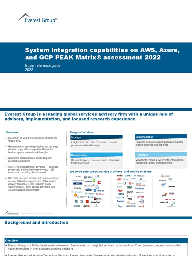 Everest Group - System Integration Capabilities On AWS Azure and GCP ... Everest Group - System Integration Capabilities On AWS Azure and GCP ...
