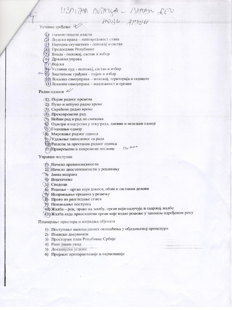 Opsti Deo - Pitanja Za Strucni Ispit PDF | PDF