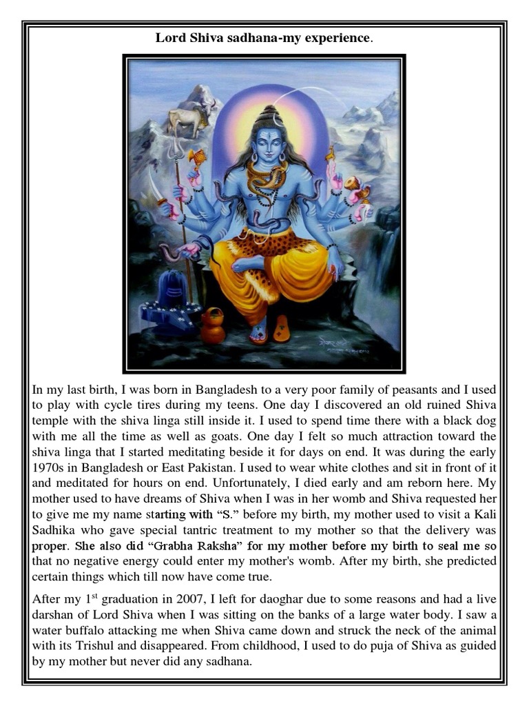 Lord Shiva Sadhana | PDF | Shiva | Kali