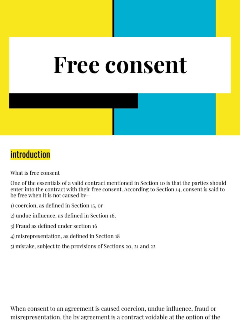 Free Consent | PDF | Legal Concepts | Justice