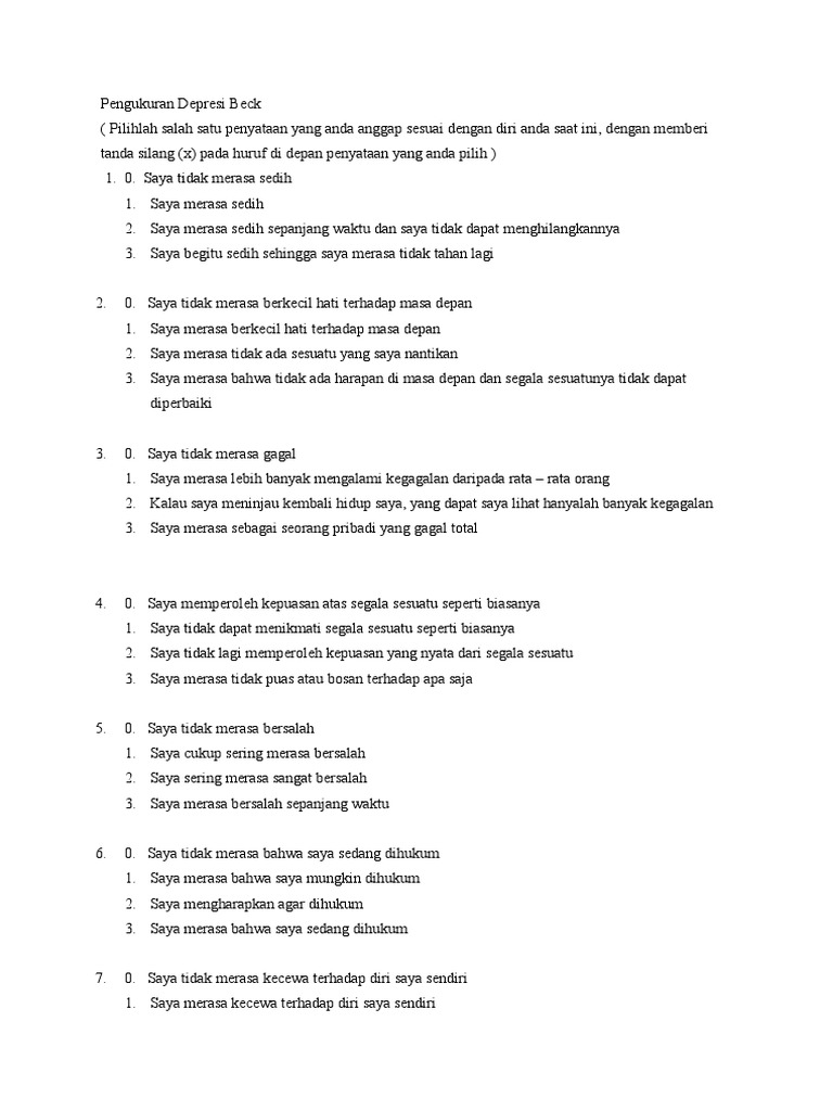 Bdi Hads Scale | PDF