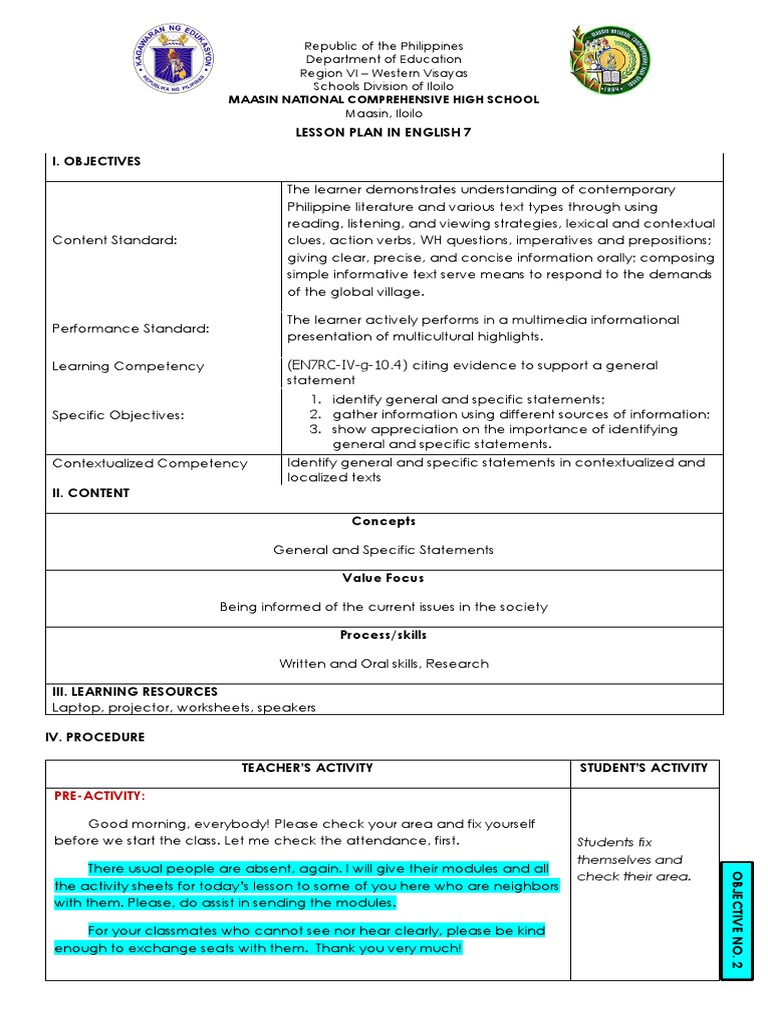 Lesson Plan On Information Sources | PDF | Learning | Lesson Plan