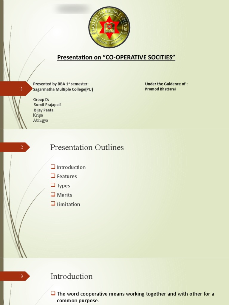 Presented by BBA 1st Semester | PDF | Cooperative | Business