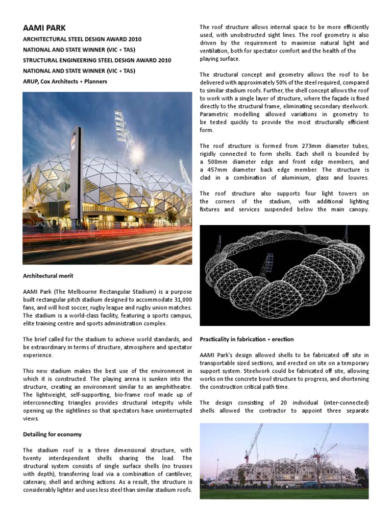 AAMI Park Case Study | Download Free PDF | Roof