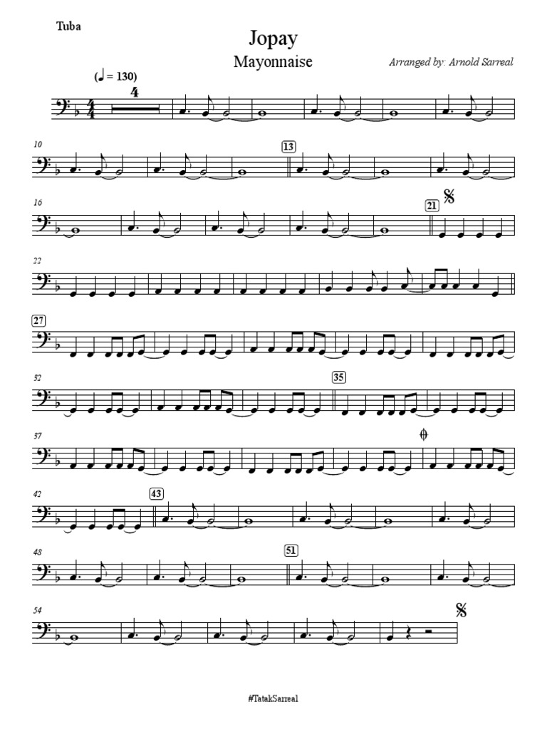 Arnold Sarreal's Arrangement of Tuba and Jopay: A Complex Musical ...