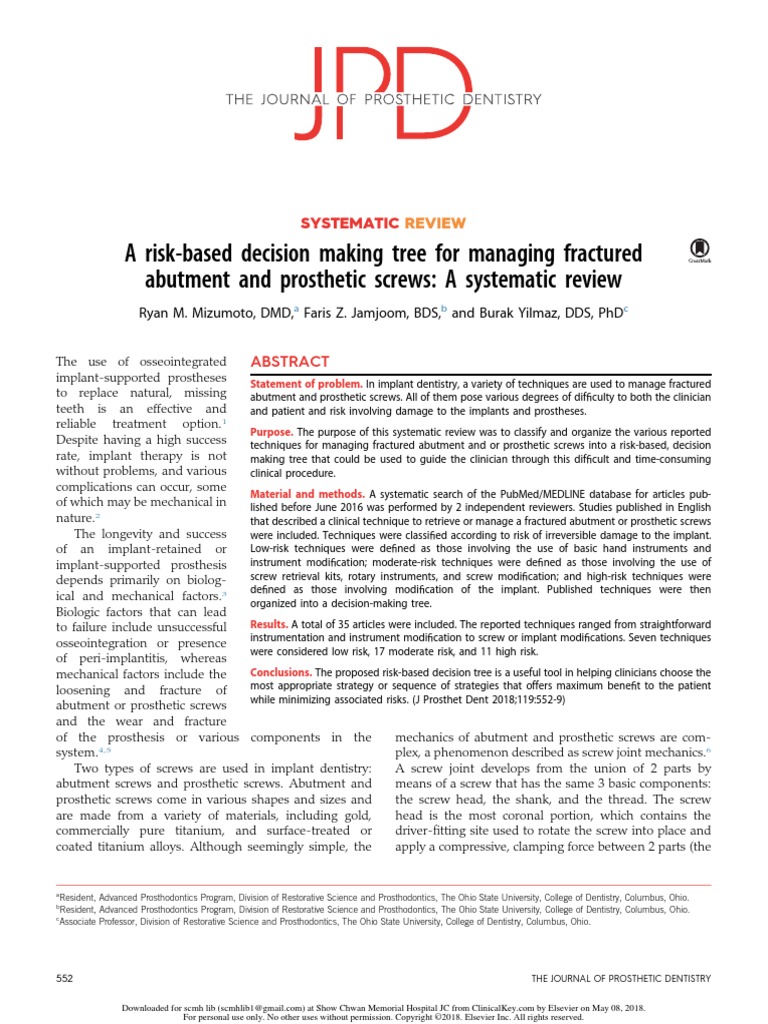 Jpd-2018-Vol-119-P-552-559 Resgate Rescue | PDF | Dental Implant | Dentistry