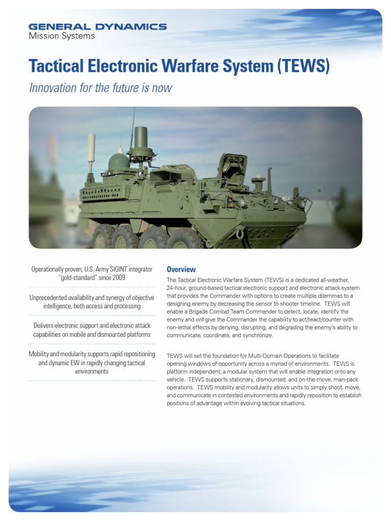 Tactical Electronic Warfare System TEWS Datasheet PDF | Download Free ...