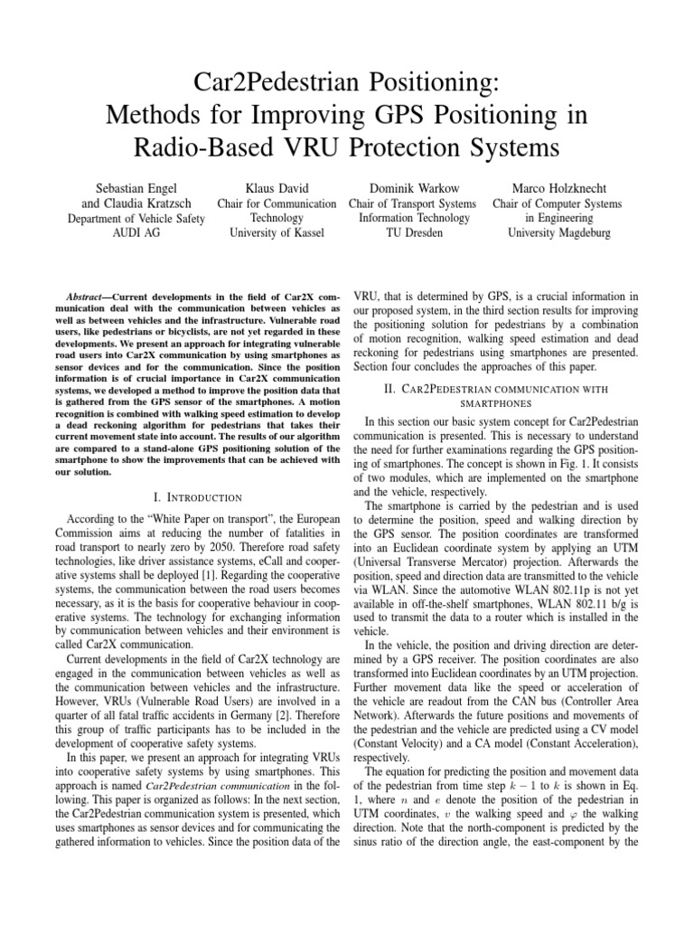 C2pedestrian Methods For Improving Gps Positioning | PDF | Statistical ...