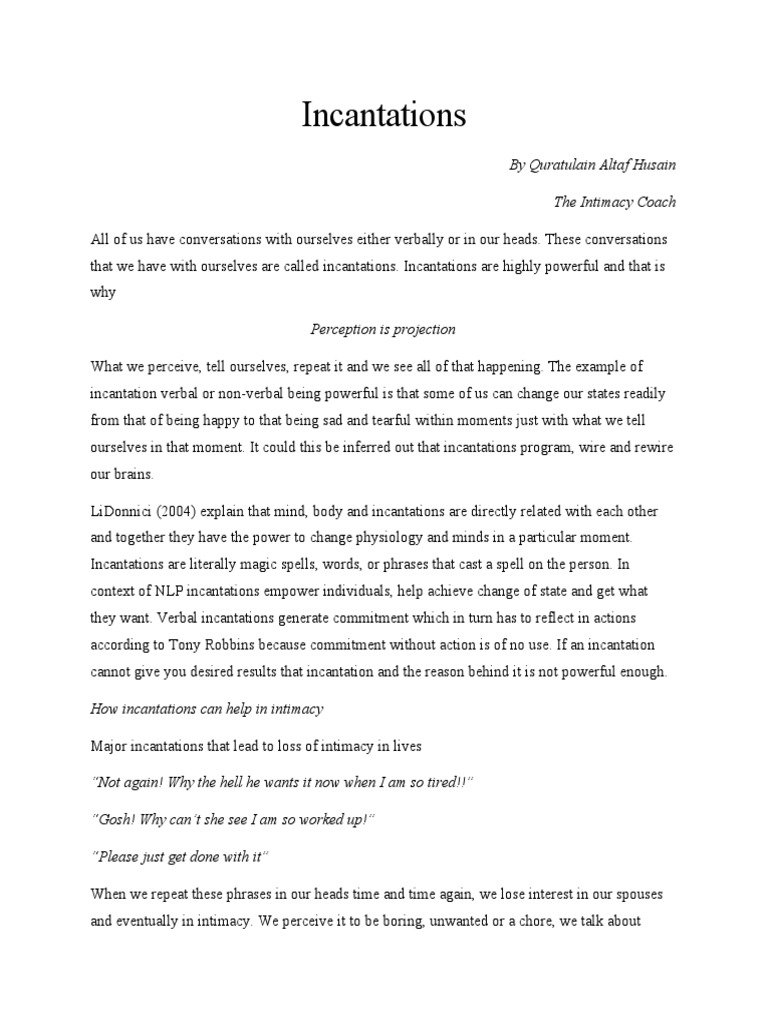 21 Incantations | PDF | Psychology | Cognitive Science