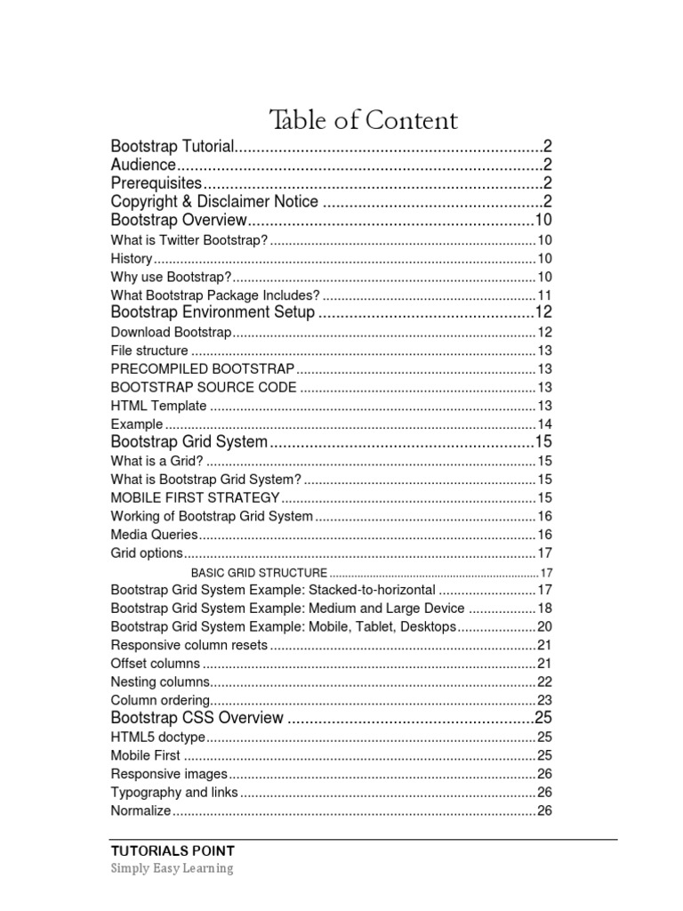 Bootstrap Tutorial Pdf Bootstrap Front End Framework Software Engineering