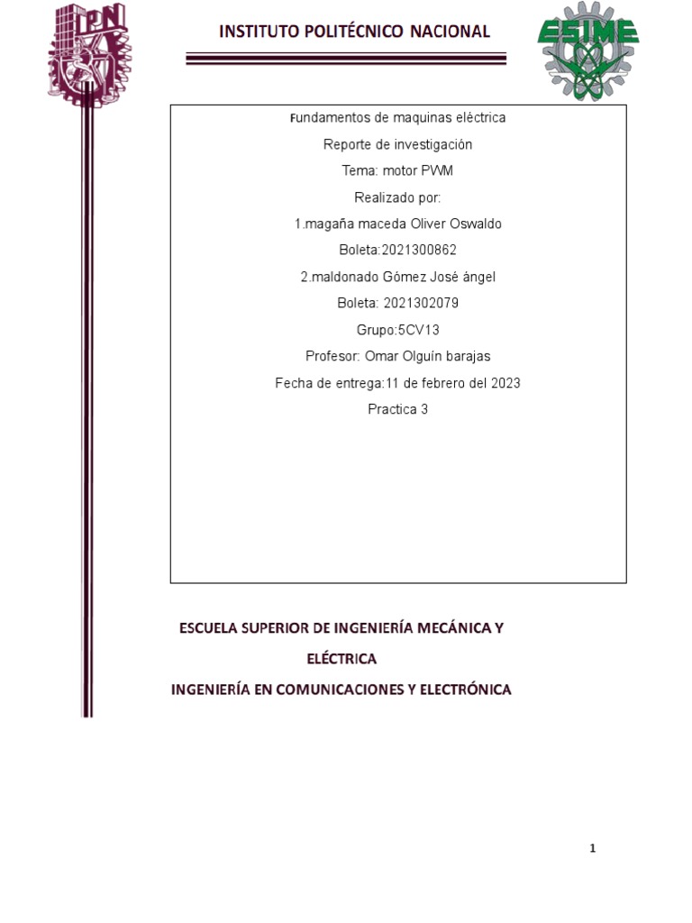 modificacion del motor PWM.odt | PDF | Corriente eléctrica | Ingenieria ...