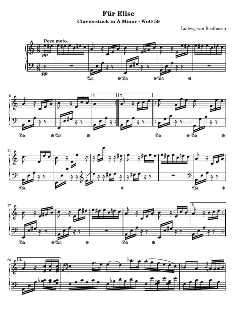 Para Elisa | PDF | Ludwig Van Beethoven | Música clásica